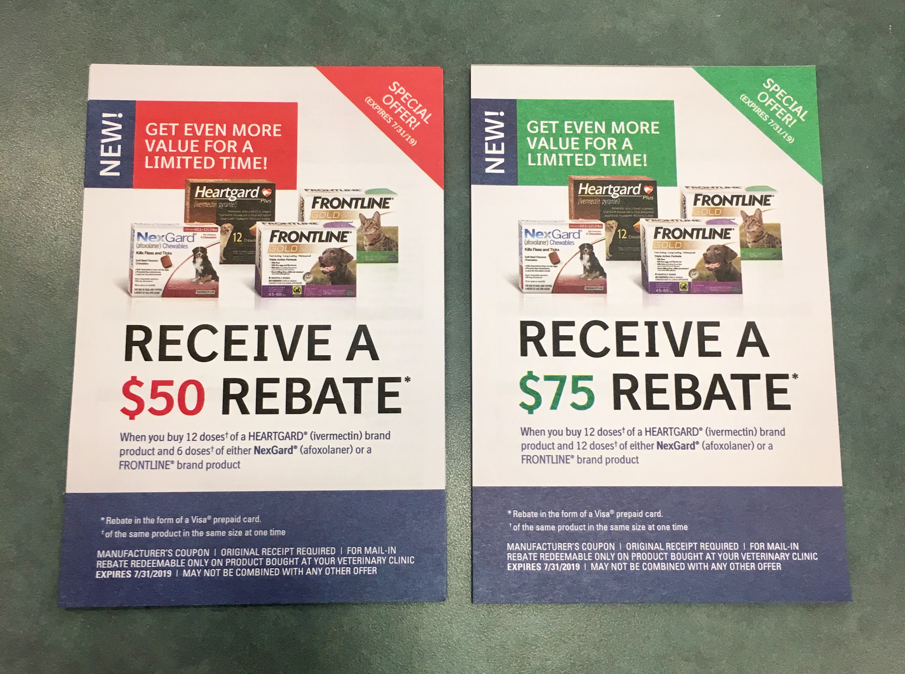 Special rebates that expire on 7/31/19! - Cardinal Animal Hospital